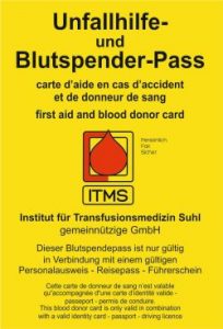 Blutspenderpass - ITM Suhl gGmbH